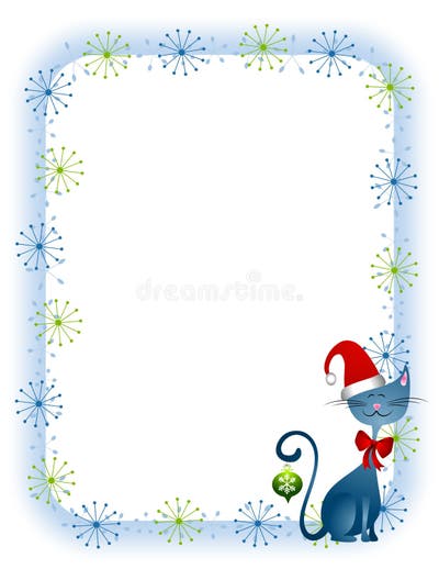 Christmas Cat Border stock illustration. Illustration of santa - 6989775