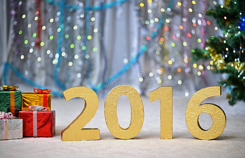 Christmas Celebration Card with Numbers, Balls and Decorations Stock ...