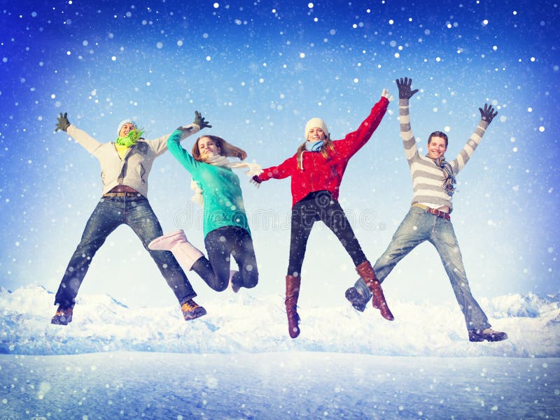 Winter Happiness and Carefree Stock Image - Image of background, look ...