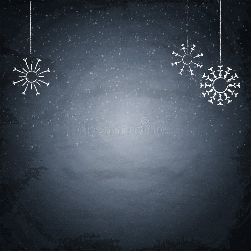 Christmas Chalkboard Background with Snowflakes Stock Illustration ...