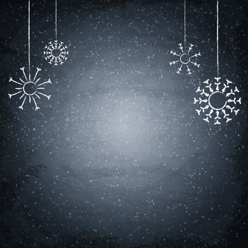 Christmas Chalkboard Background with Snowflakes Stock Illustration ...