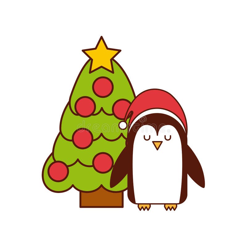 Christmas Character with Tree Icon Stock Illustration - Illustration of ...