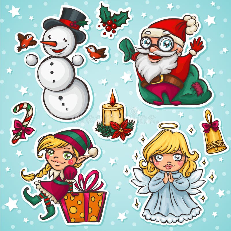 Christmas characters stock vector. Illustration of xmas - 26929414