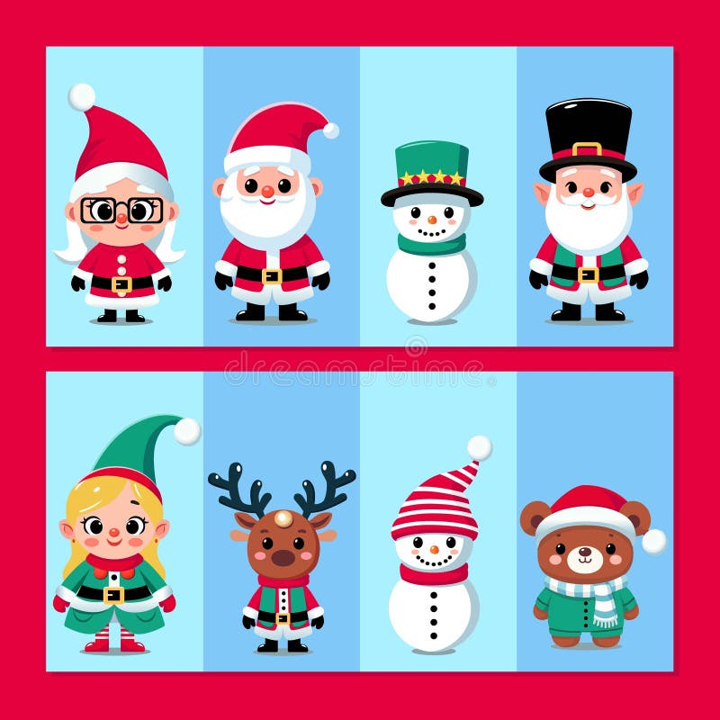 Cute Christmas Characters, Christmas Decoration, Background for ...