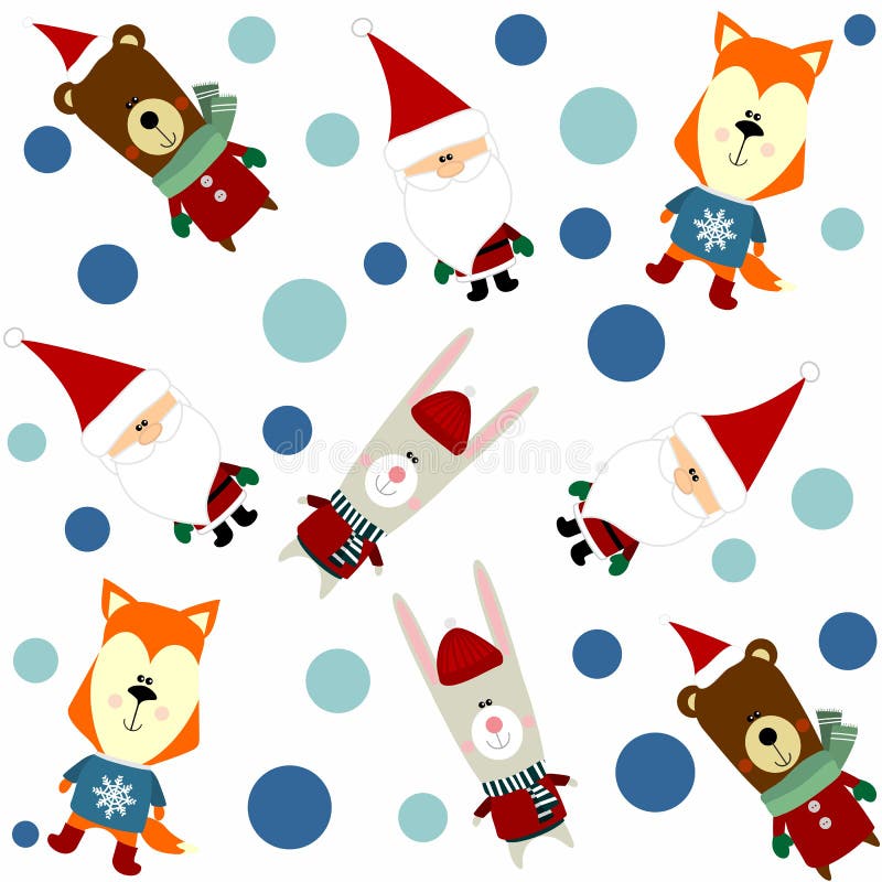 Christmas Characters Background Stock Vector - Illustration of cute ...