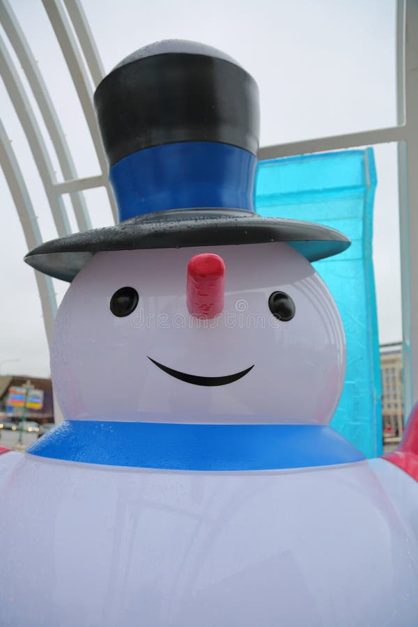 Christmas cheerful snowman stock photo. Image of merry - 82779366