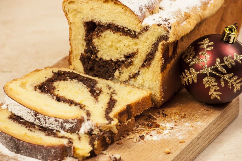 Slices of Romanian Sponge Cake with Red Traditional Towel Stock Image ...