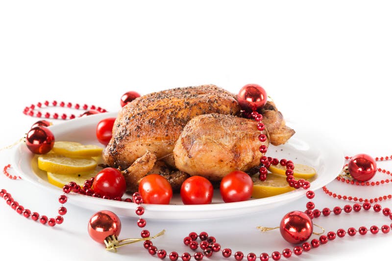 Christmas chicken stock image. Image of glass, main, meat - 49280981