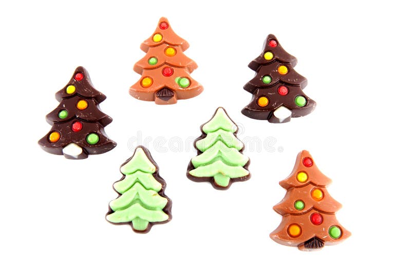 Christmas Chocolate Candy in Shape of Tree Stock Photo - Image of ...
