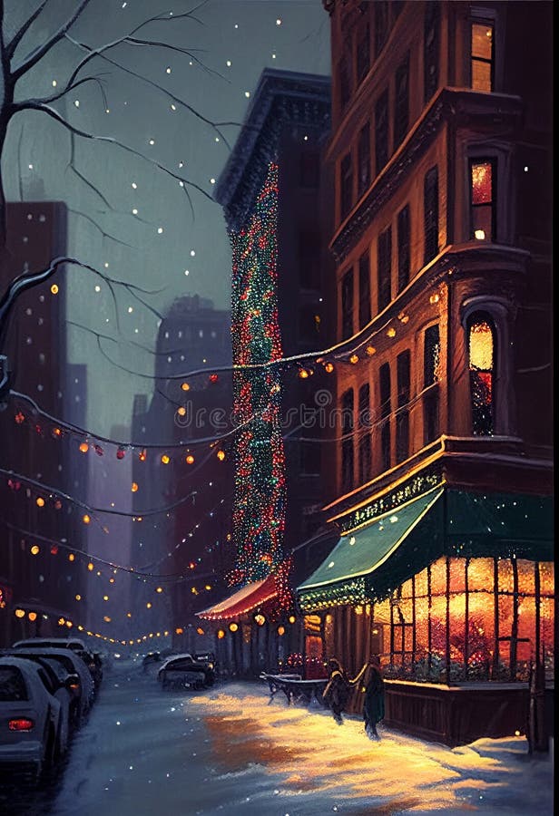 Christmas City. AI Generated Stock Illustration - Illustration of ...