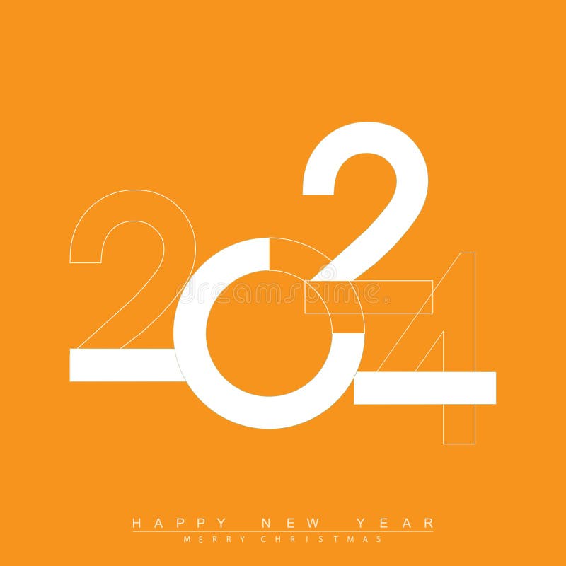 Christmas and Classic Happy New Year 2024 Design. Vector Stock Vector ...