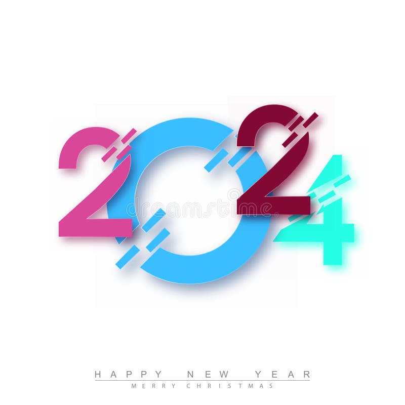 Christmas and Classic Happy New Year 2024 Design. Vector Stock Vector ...