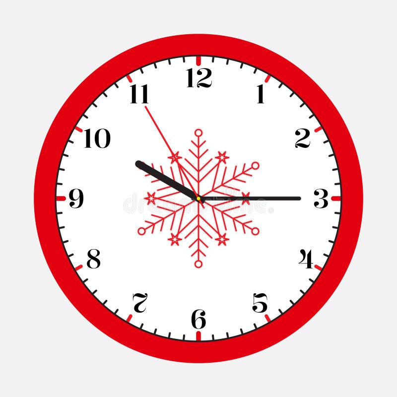 Classic Snowflake Wall Clock Stock Illustration - Illustration of ...