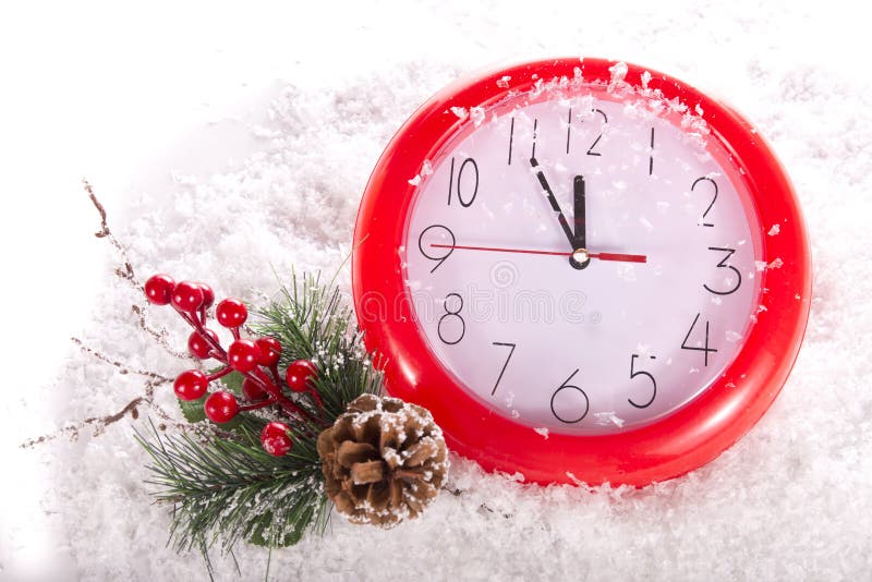 Christmas clock 12 hours stock photo. Image of holiday - 63173302