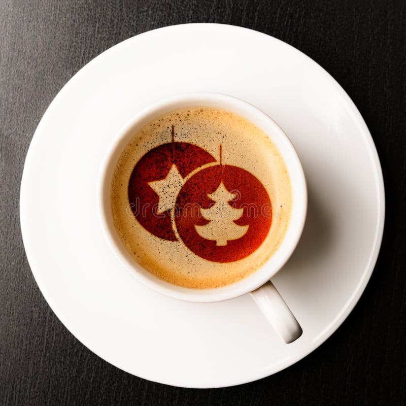 Christmas coffee stock photo. Image of froth, espresso - 34058732