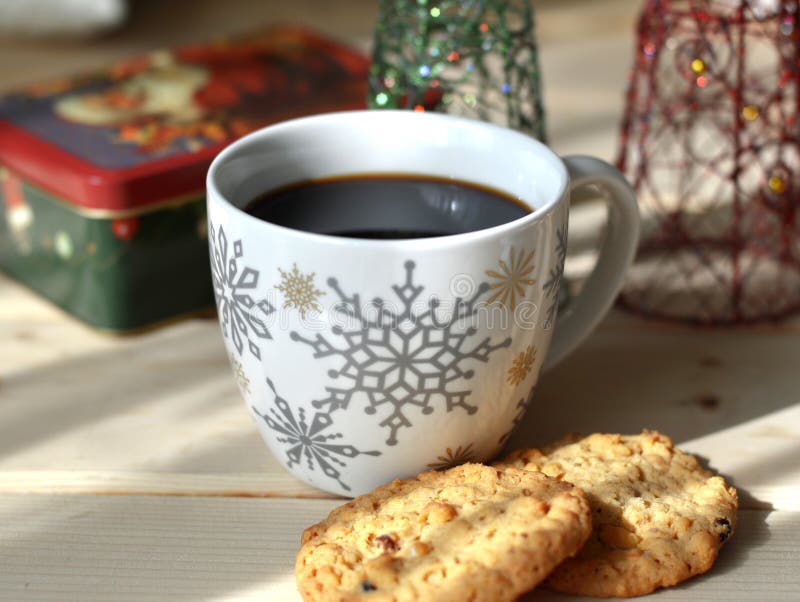 Christmas coffee. stock image. Image of cookie, christmas - 45841645