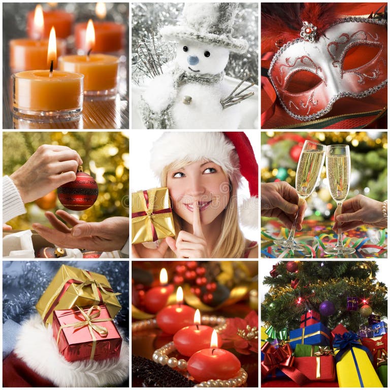 Christmas collage stock image. Image of tree, seasonal - 12139089