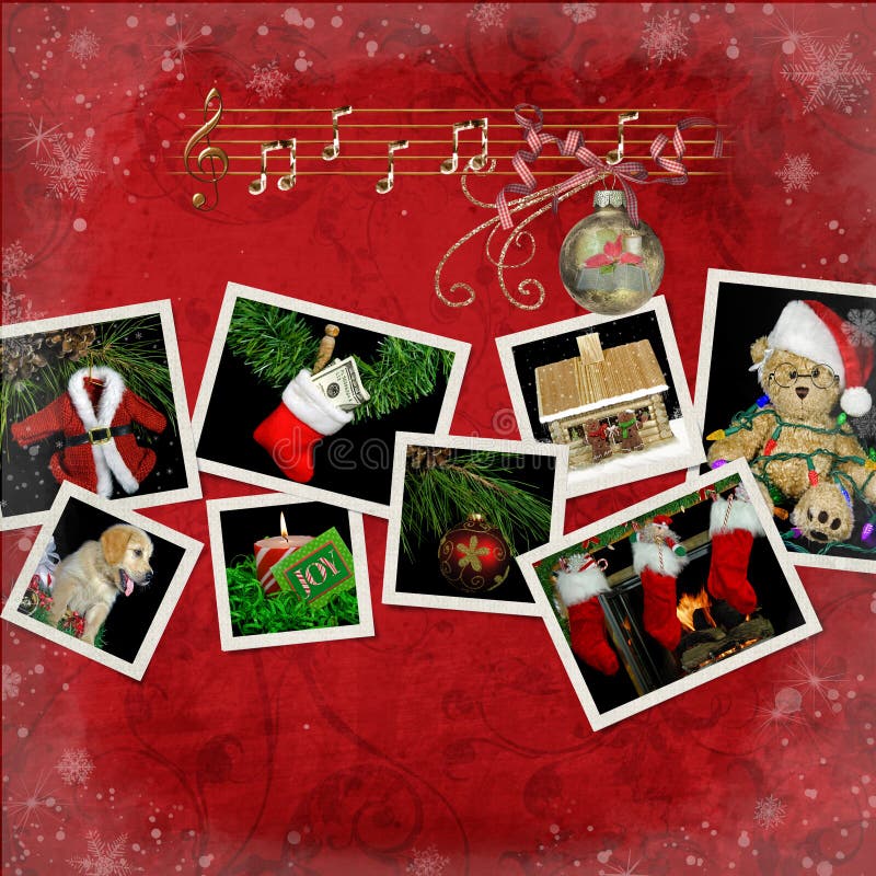 Christmas Collage stock illustration. Illustration of gold - 16980439