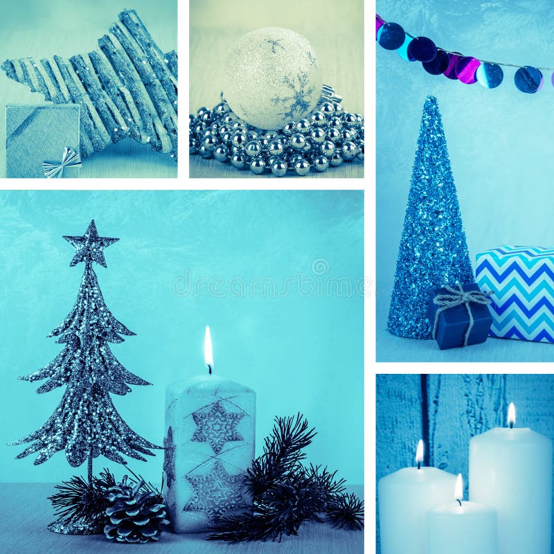 Christmas collage stock image. Image of bauble, collage - 58667753