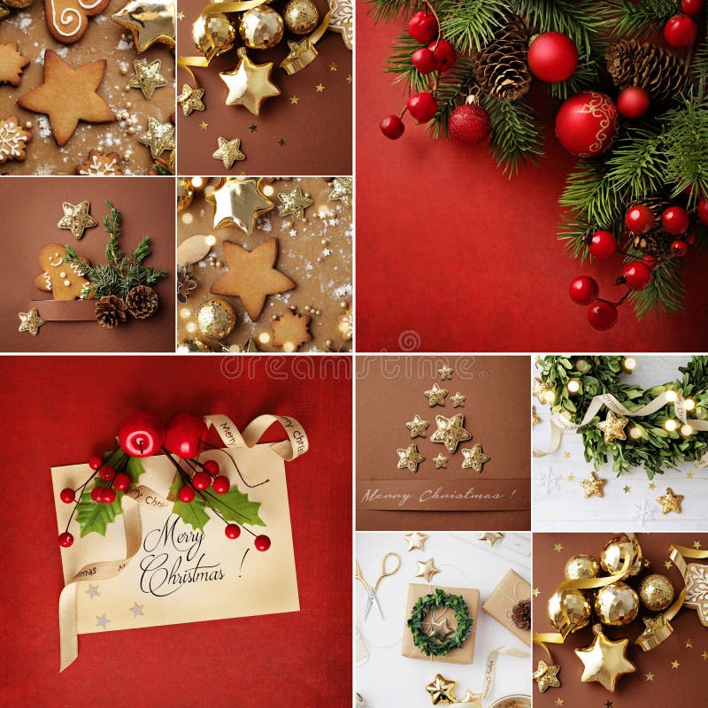 Christmas collage stock image. Image of christmas, celebration - 34595873