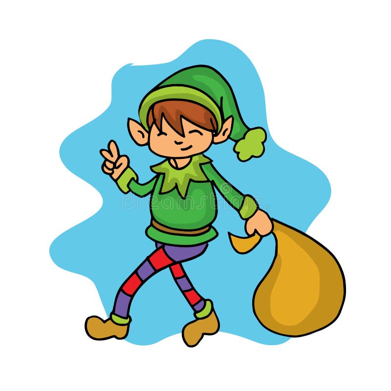 Christmas Collection Elf Helper Cartoon Stock Illustrations – 210 ...