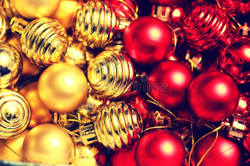 Christmas Color Ball in a Box Stock Photo - Image of gold, glitter ...