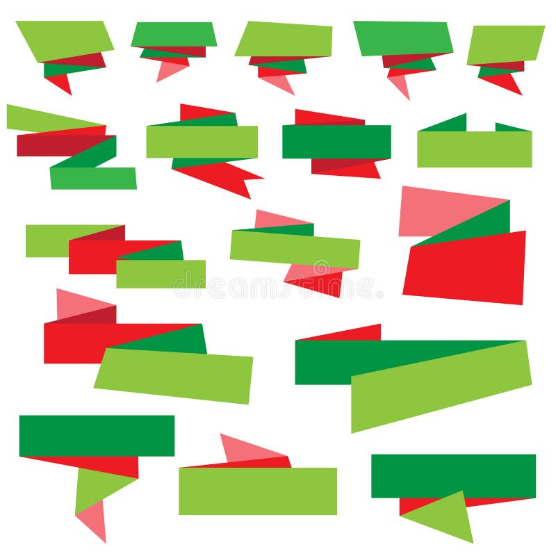 Christmas Colored Paper Labels Bundle Set Stock Illustration ...