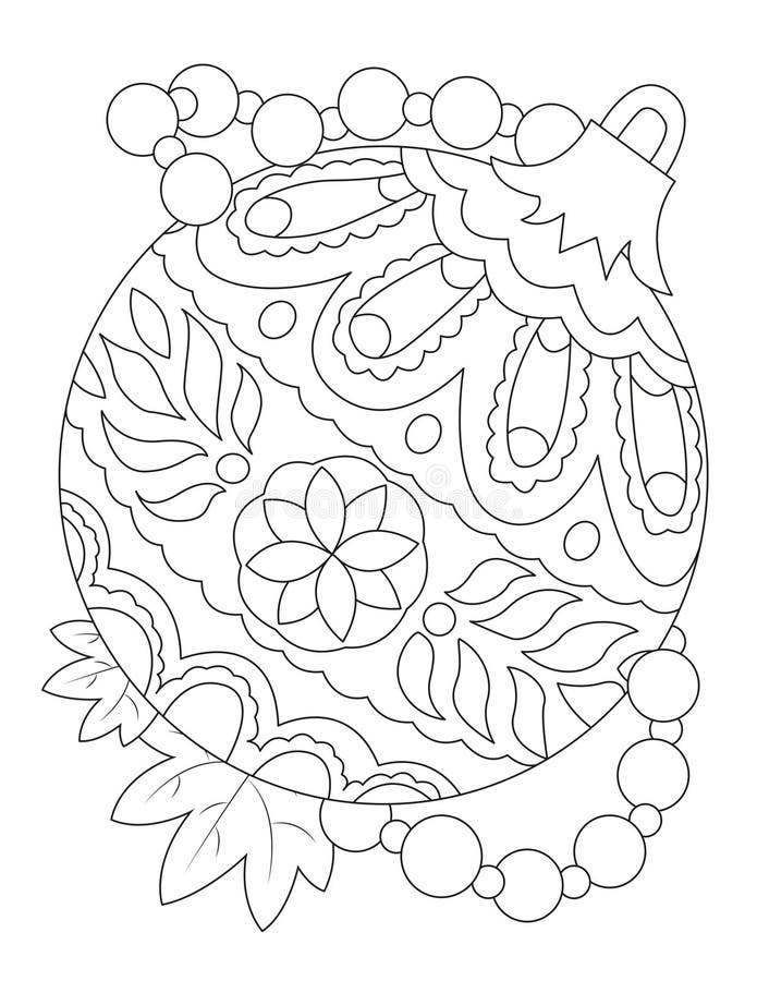 Christmas Coloring Page for Adult Stock Illustration - Illustration of ...