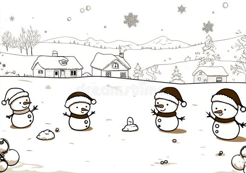 Christmas Coloring Sheet, A3 Format, Ready To Print on Standard A3 Paper at 300 DPI Stock Photo ...