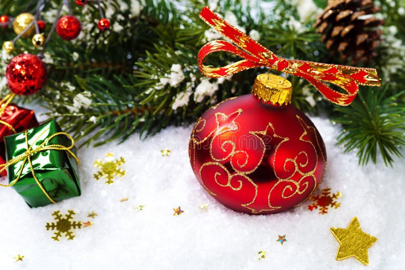 Christmas composition stock image. Image of ornament - 27381657