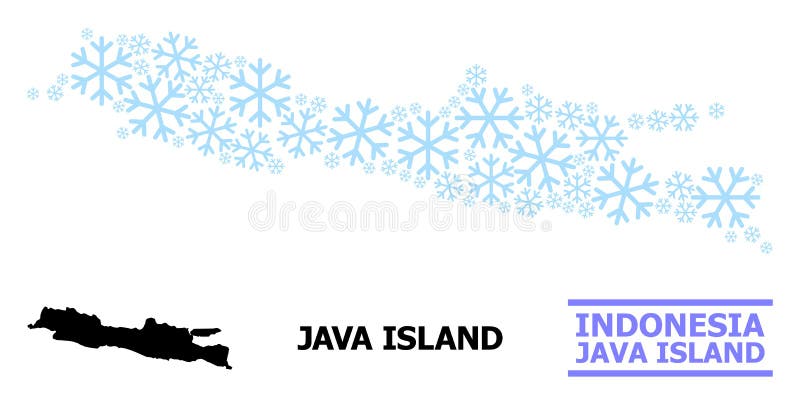 Frost Map of Java Island and Winter Fresh and Frost Grunge Stamps Stock Vector - Illustration of ...