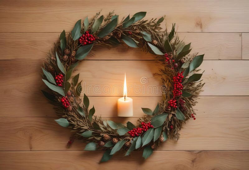 Christmas Composition with Natural Colors and Materials Stock ...