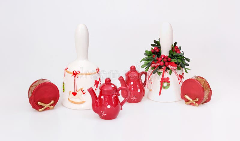 Ceramic Bell with Traditional Floral Ornament from Slovakia Isolated on ...