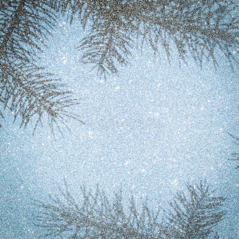 Christmas Composition with Christmas Tree Shadows on Glittery ...