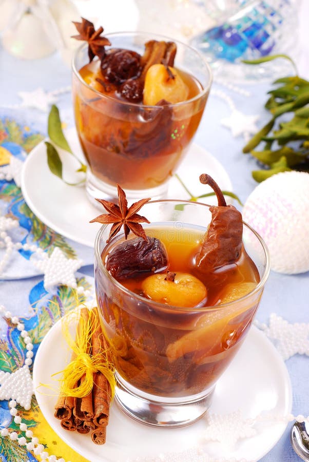 Christmas Compote of Dried Fruits Stock Photo - Image of drink, anise ...