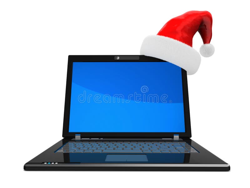 Christmas computer stock illustration. Illustration of glossy - 28004363