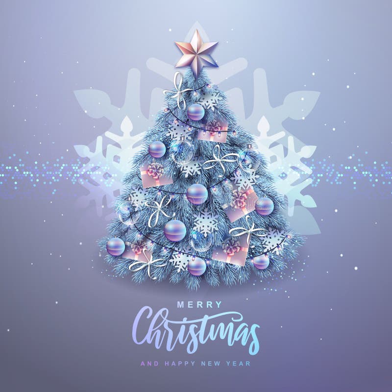Christmas Concept Design. Holiday Decorative Christmas Tree Stock ...
