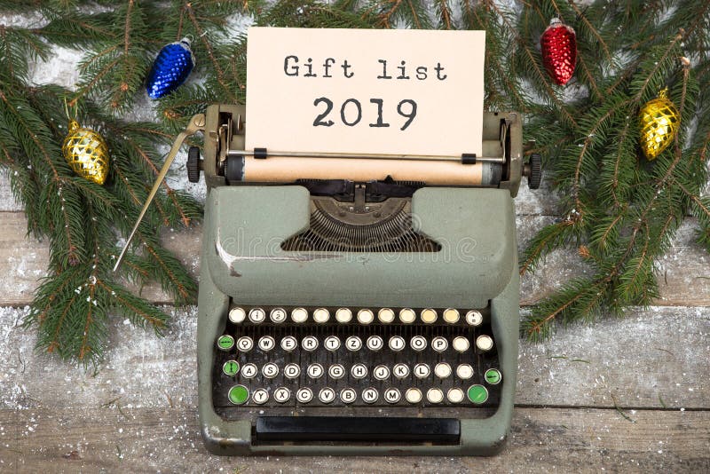 Christmas Concept - Typewriter with Text Stock Image - Image of closeup ...