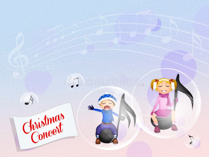 Christmas concert stock illustration. Illustration of cartoon - 47636301