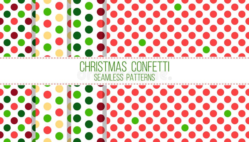 Christmas Confetti, Seamless Patterns Stock Vector - Illustration of ...