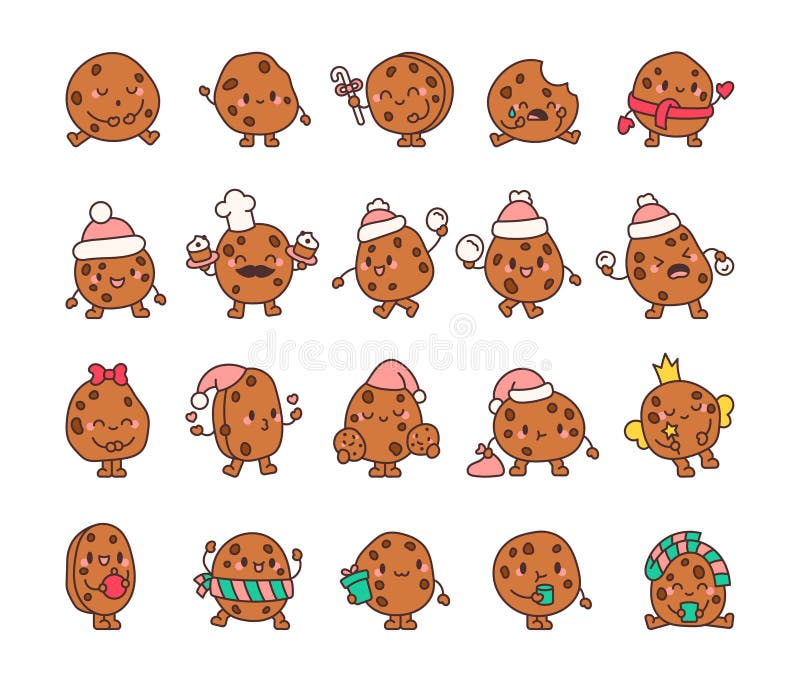 Christmas Cookie Characters Bundle Stock Vector - Illustration of ...