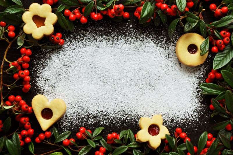 Christmas cookie frame stock photo. Image of wooden, cooking - 54005404