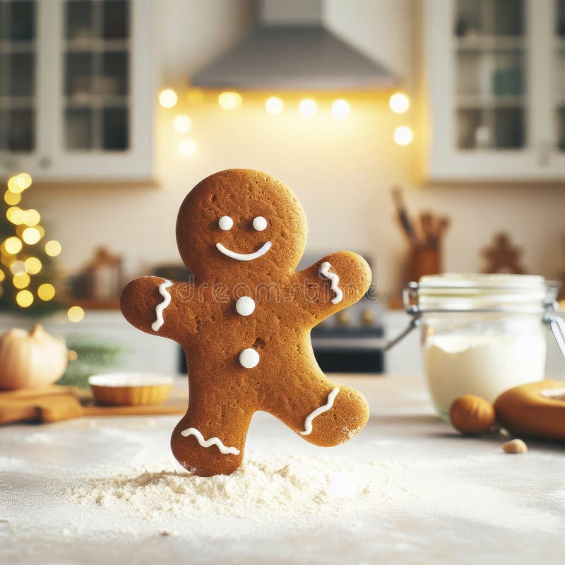 Christmas Cookie Man. Ai Generative Stock Illustration - Illustration ...