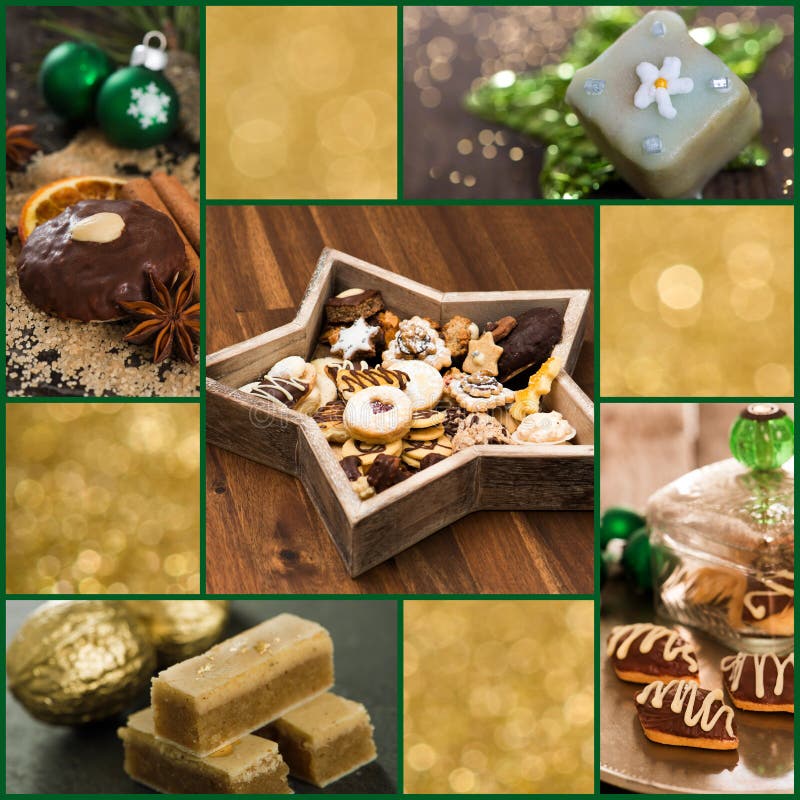 Christmas cookies collage stock photo. Image of green - 37859902