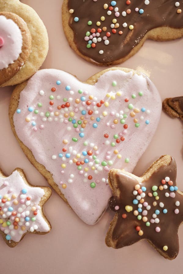 Christmas Cookies in Different Shapes Stock Photo - Image of heart ...