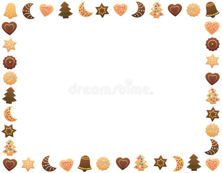 Christmas Cookies Frame Horizontal Stock Vector - Illustration of ...