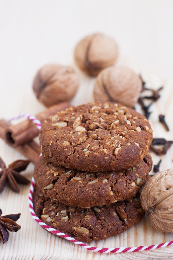 Christmas Cookies,nuts and Spices Stock Image - Image of stack, season ...