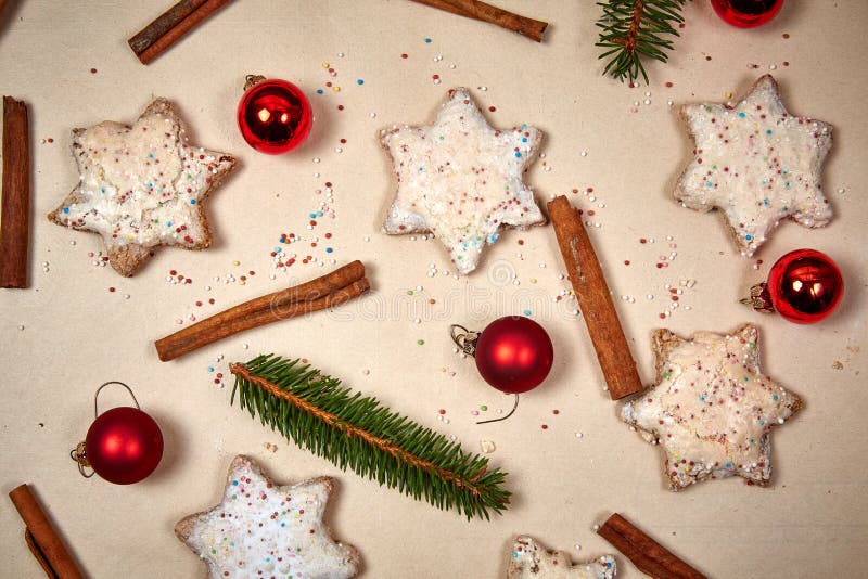 Christmas cookies on paper stock photo. Image of closeup - 65045106
