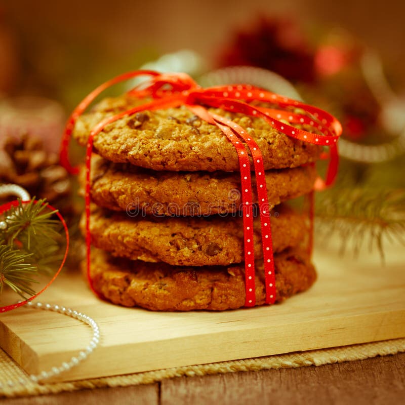 Christmas cookies stock photo. Image of raisin, cookie - 61428878