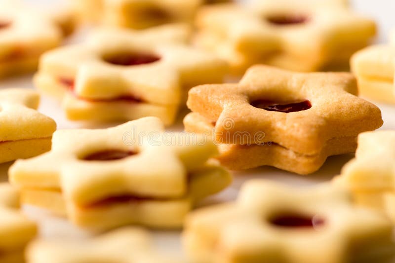 Christmas Cookies Star with Jam Stock Image - Image of christmas ...